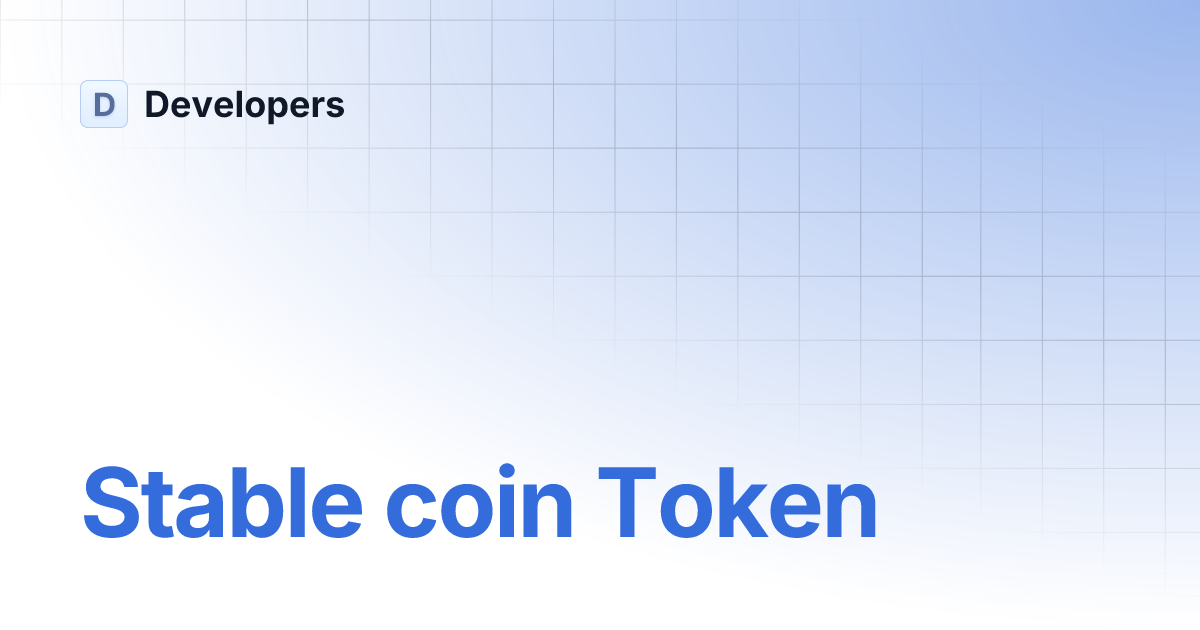 Stable coin Token | Developers